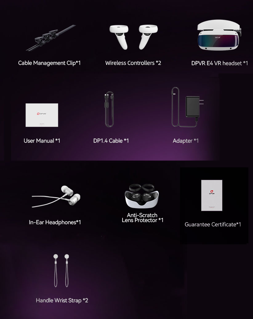 DPVR E4 (Black) PCVR PC Gaming - 120hz Refresh Rate - Inside out Tracking - 116° Field of View ...